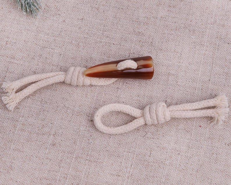 SET OF 4 / Toggle Closures, Duffle Coat Fasteners, Jacket Horn Buttons ...