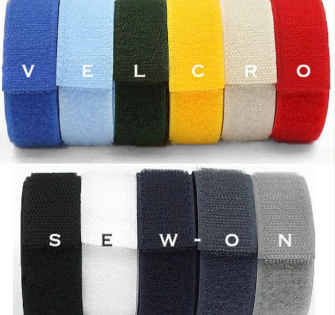 2 Yards Velcro Tapes in 12 Colours, Sew-on Type, Hook & Loop Set - Etsy