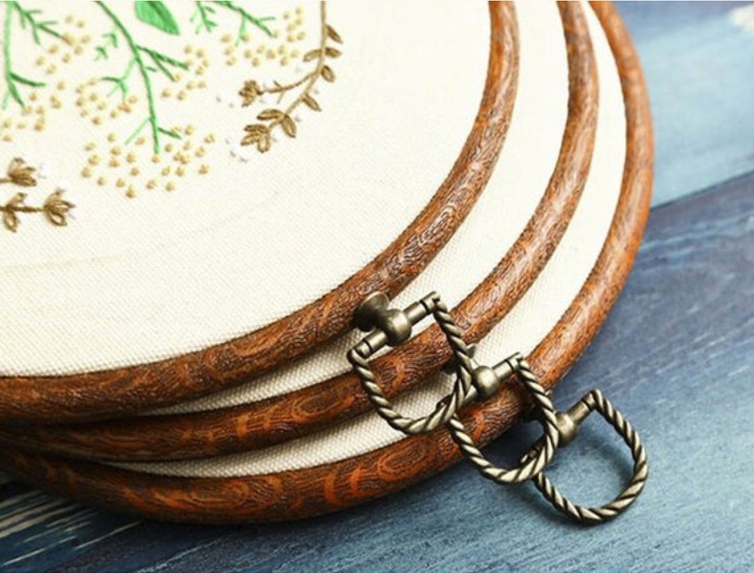 SET OF 2, Wood Grain Embroidery Round Hoops. 3 Sizes - Etsy