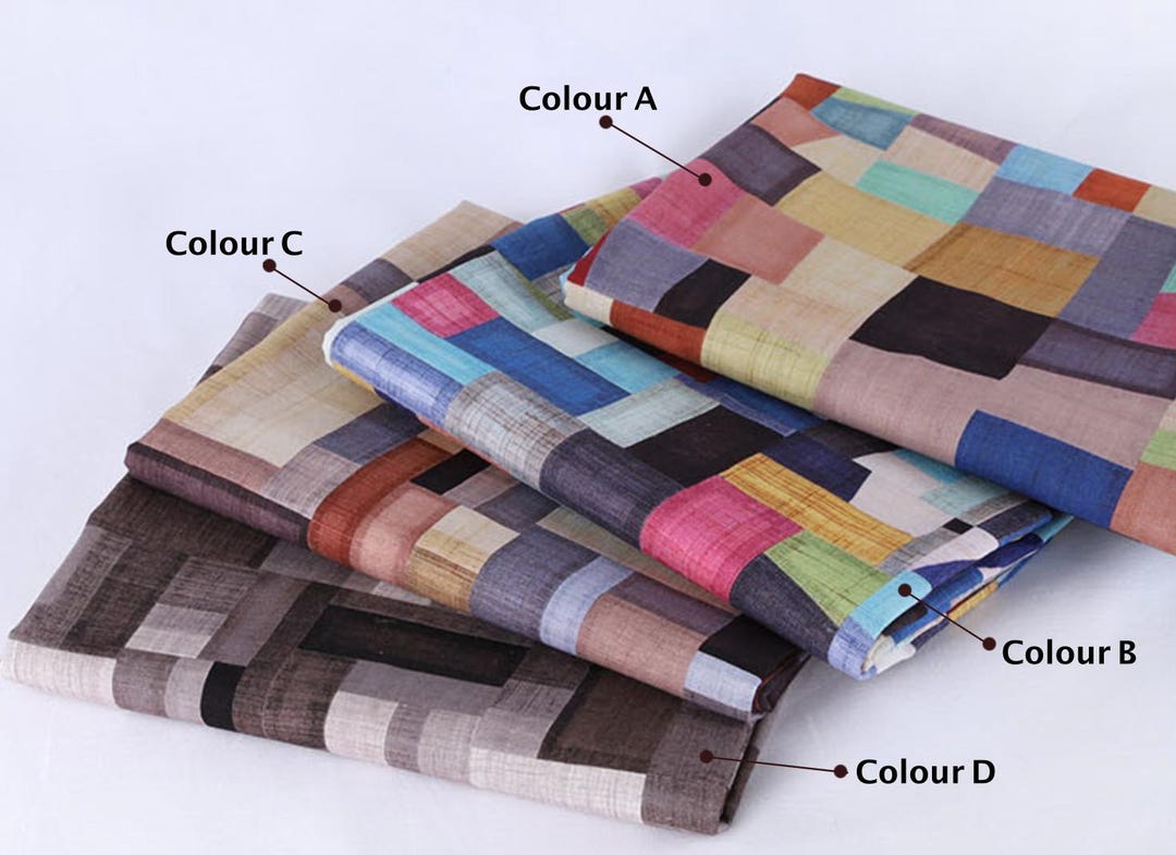 ARTISTIC POJAGI FABRIC, Realistic Digital Printed Natural Linen Cotton ...