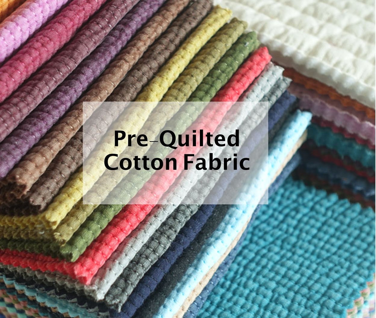 By Yard, Double Layered, Pre Quilted Padding, Washed Cotton Fabric in ...