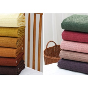 Double Layered, Quilted Padding, Washed Cotton Fabric in 16 Colours ...