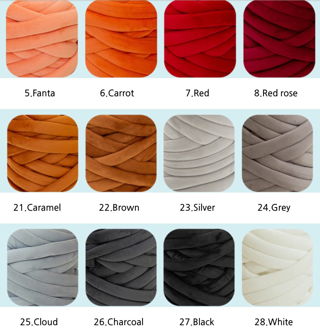 1KG Jumbo Velvet Yarn, Giant Chunky Tube, Arm Knitting, Hand Knitting, Handmade Blanket 33 ...