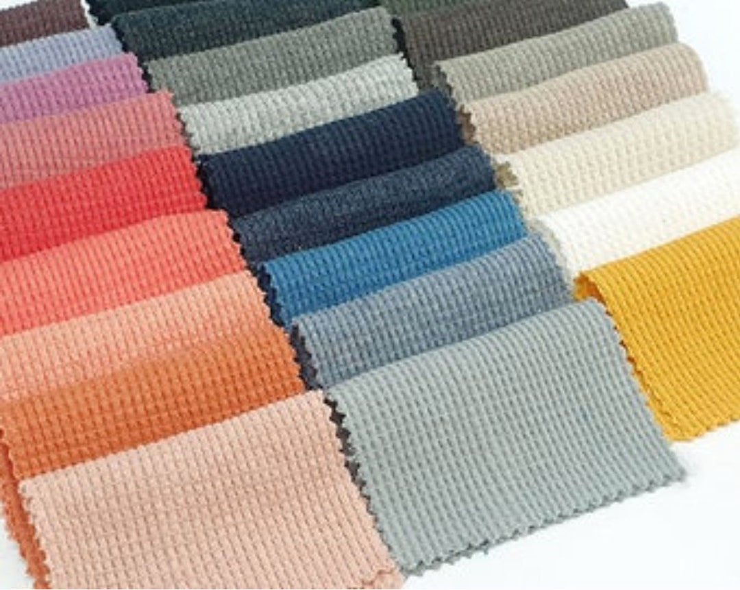 Cotton Waffle Knit Fabric in 26 Colours, 162cm (63 Inches) Wide ,by ...