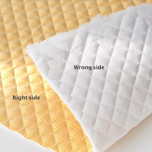 By Yard, Pre Quilted Padding Batted Checked Pattern Cotton Fabric, 12 ...