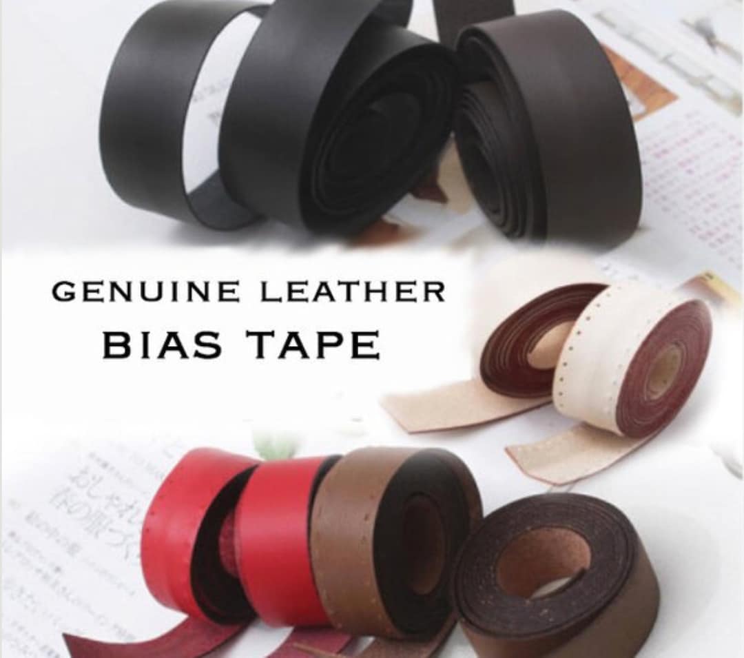 LEATHER BIAS TAPE, 7 Colours, Pre-drilled Stitch Holes, Easy to Sew ...