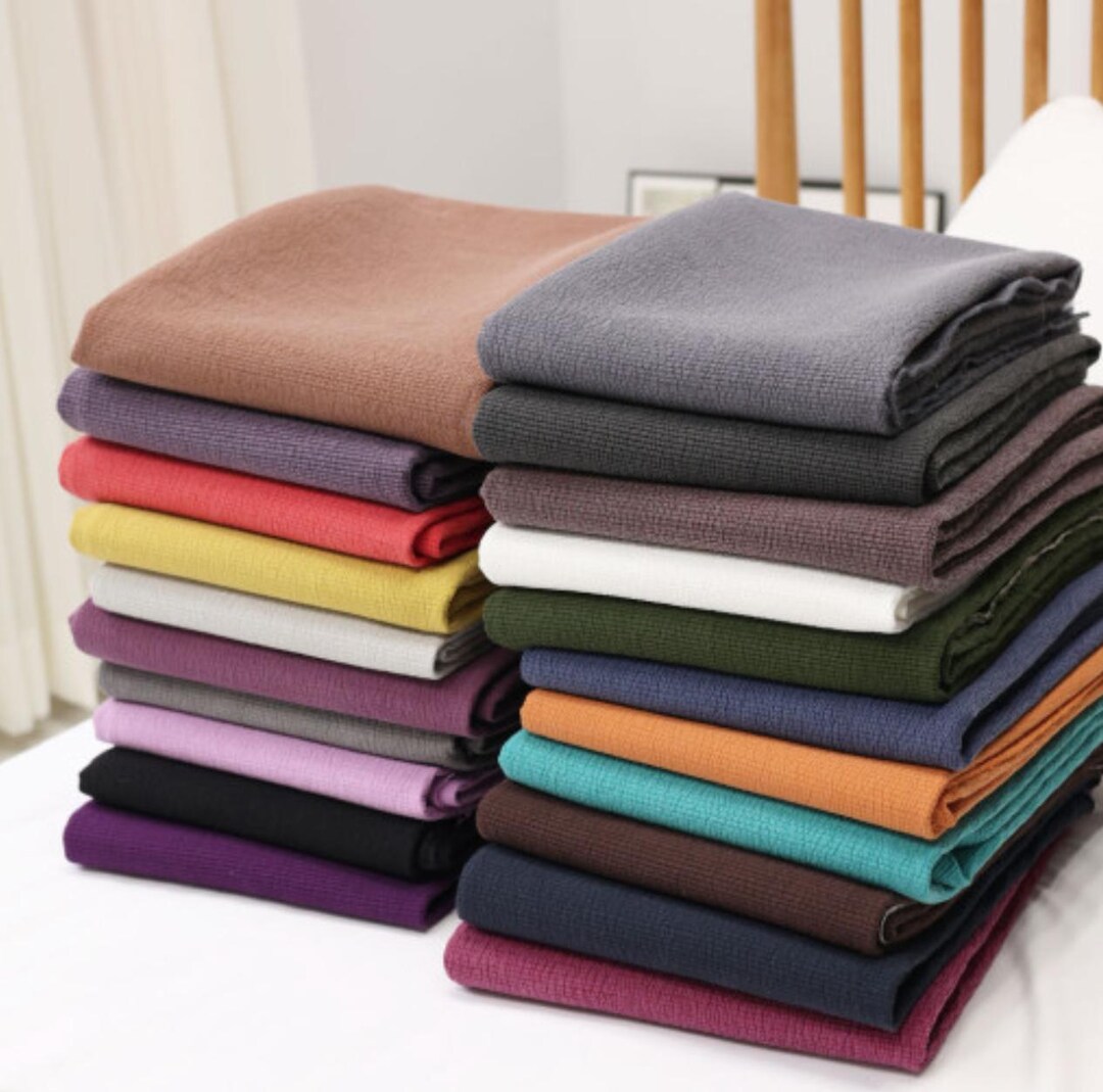 Double Layered, Pre Quilted Padding, Washed Cotton Fabric in 21 Colours ...