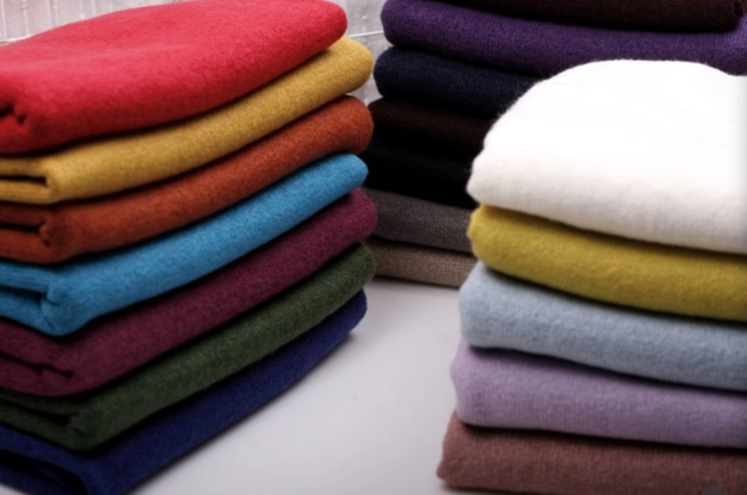 By Yard, WOOL KNIT FABRIC 24 Colours, Soft Touch Warm Knit - Etsy