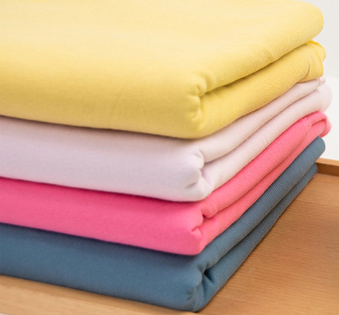 FRENCH TERRY JERSEY, Cotton Knit by Yard, Stretchy Cotton Fabric, 4 ...