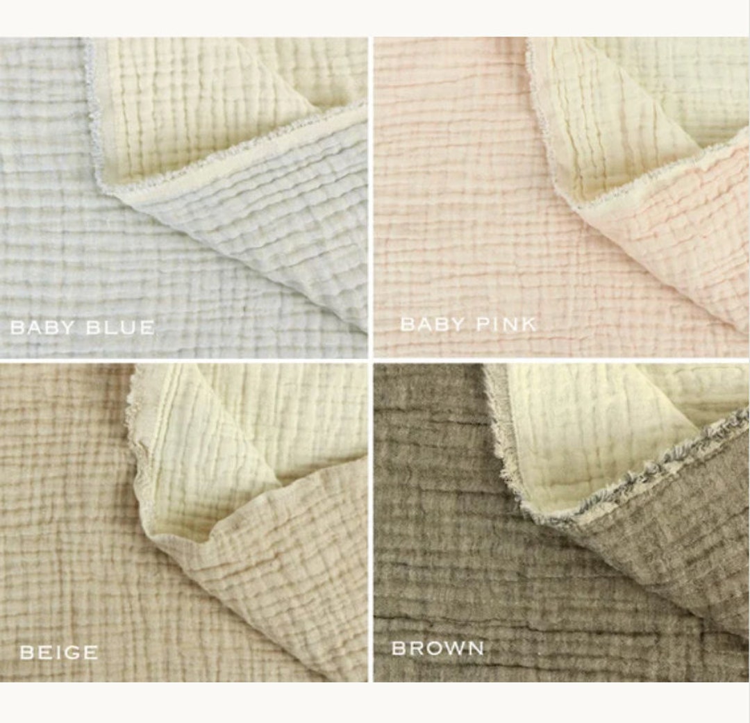 4 Layers Crinkle Cotton GAUZE, 7 Colours, 145cm Width, by Yard - Etsy