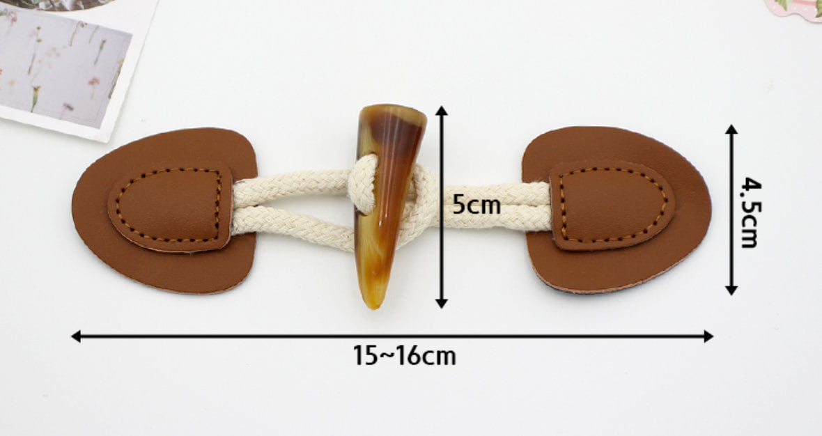 SET OF 4 / Toggle Closures, Duffle Coat Fasteners, Jacket Horn Buttons ...