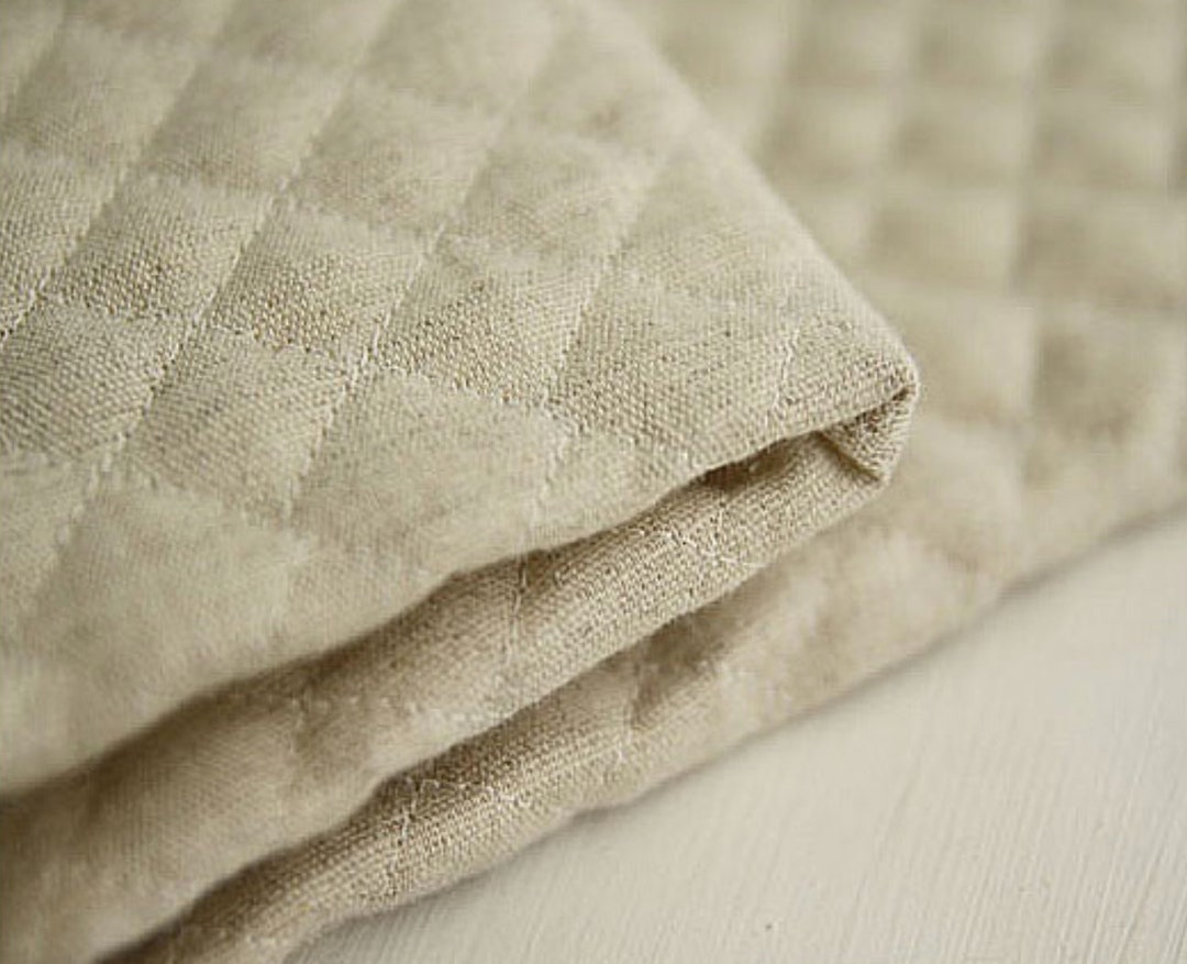 By Yard, Quilted Padding Batted Linen Cotton, Washed Raw Natural Fabric ...
