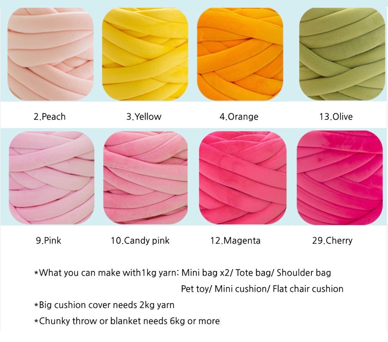 1KG Jumbo Velvet Yarn, Giant Chunky Tube, Arm Knitting, Hand Knitting, Handmade Blanket 33 ...