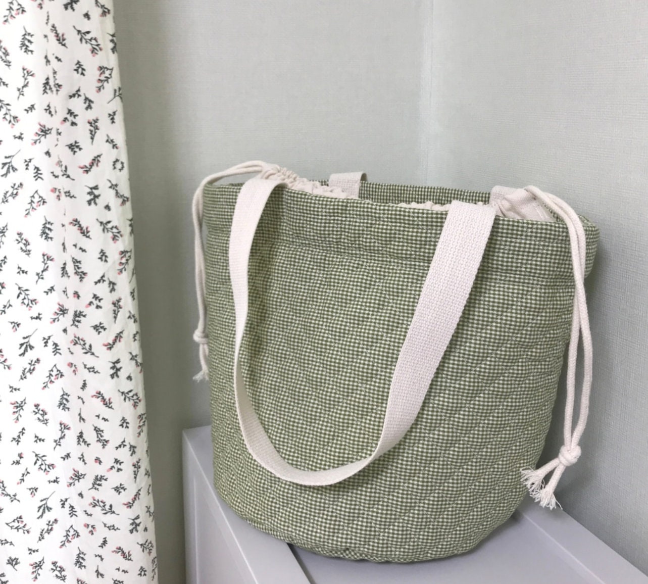 By Yard, Pre Quilted Padding Batted Checked Pattern Cotton Fabric, 12 ...