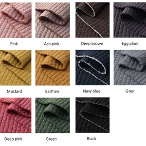 Double Layered, Quilted Padding, Washed Cotton Fabric in 16 Colours ...