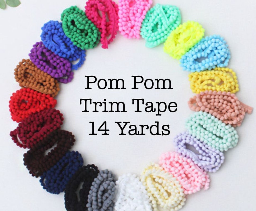 14yards POMPOM TRIM TAPE/ Pom Pom Ball Fringe Ribbon, Sewing Craft ...