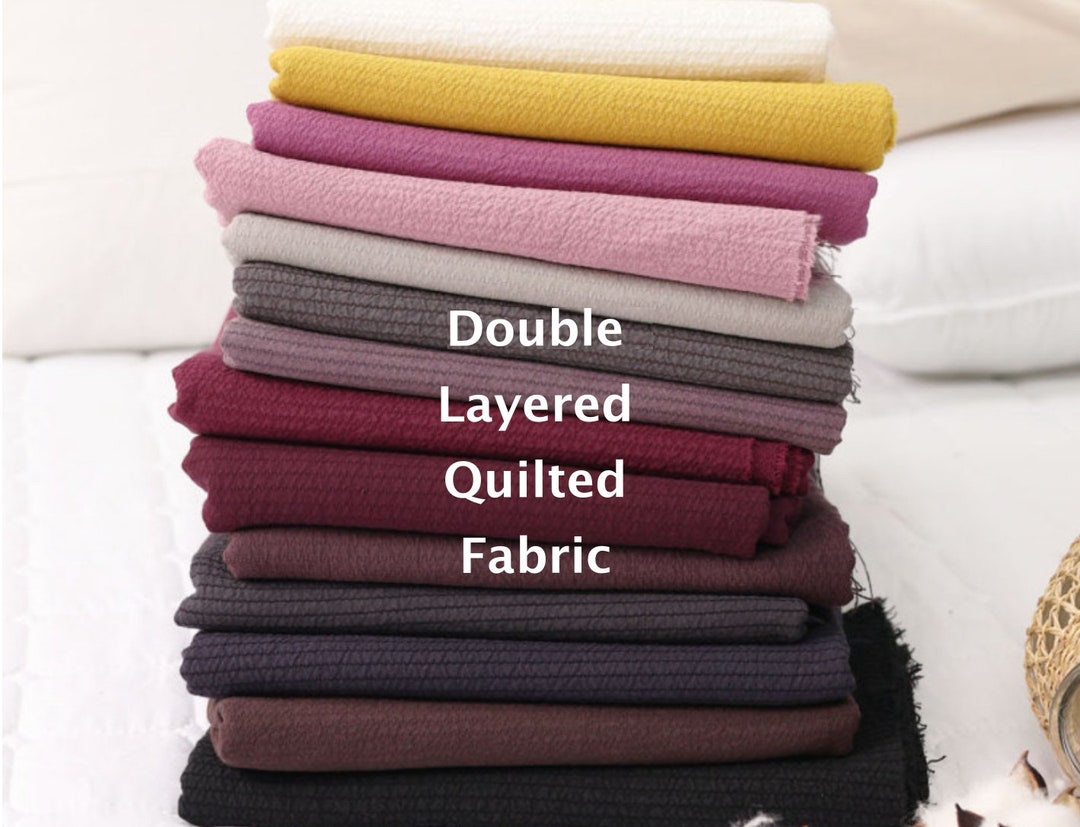 Double Layered, Quilted 100% Pure Cotton Fabric, 15 Colours - Etsy UK