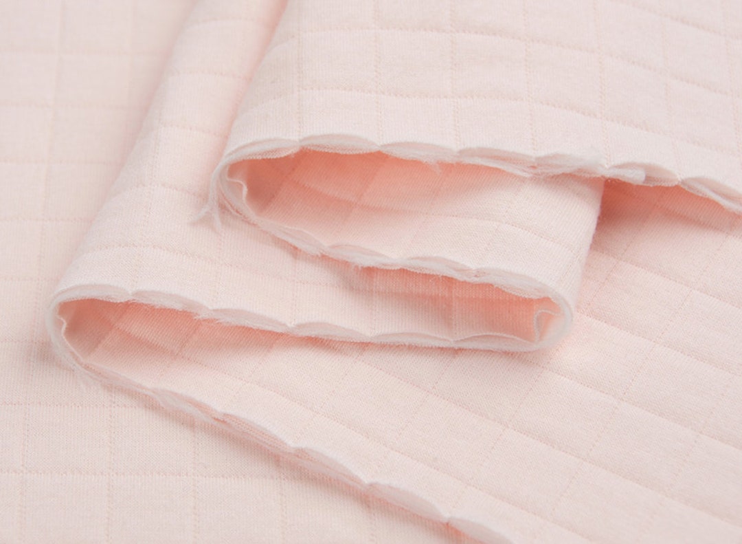 By Yard, Quilted Padding Jersey Knit Fabric, Double Layered, Baby Pink ...