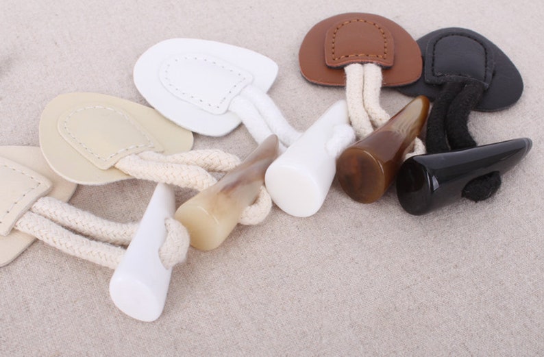 SET OF 4 / Toggle Closures, Duffle Coat Fasteners, Jacket Horn Buttons ...