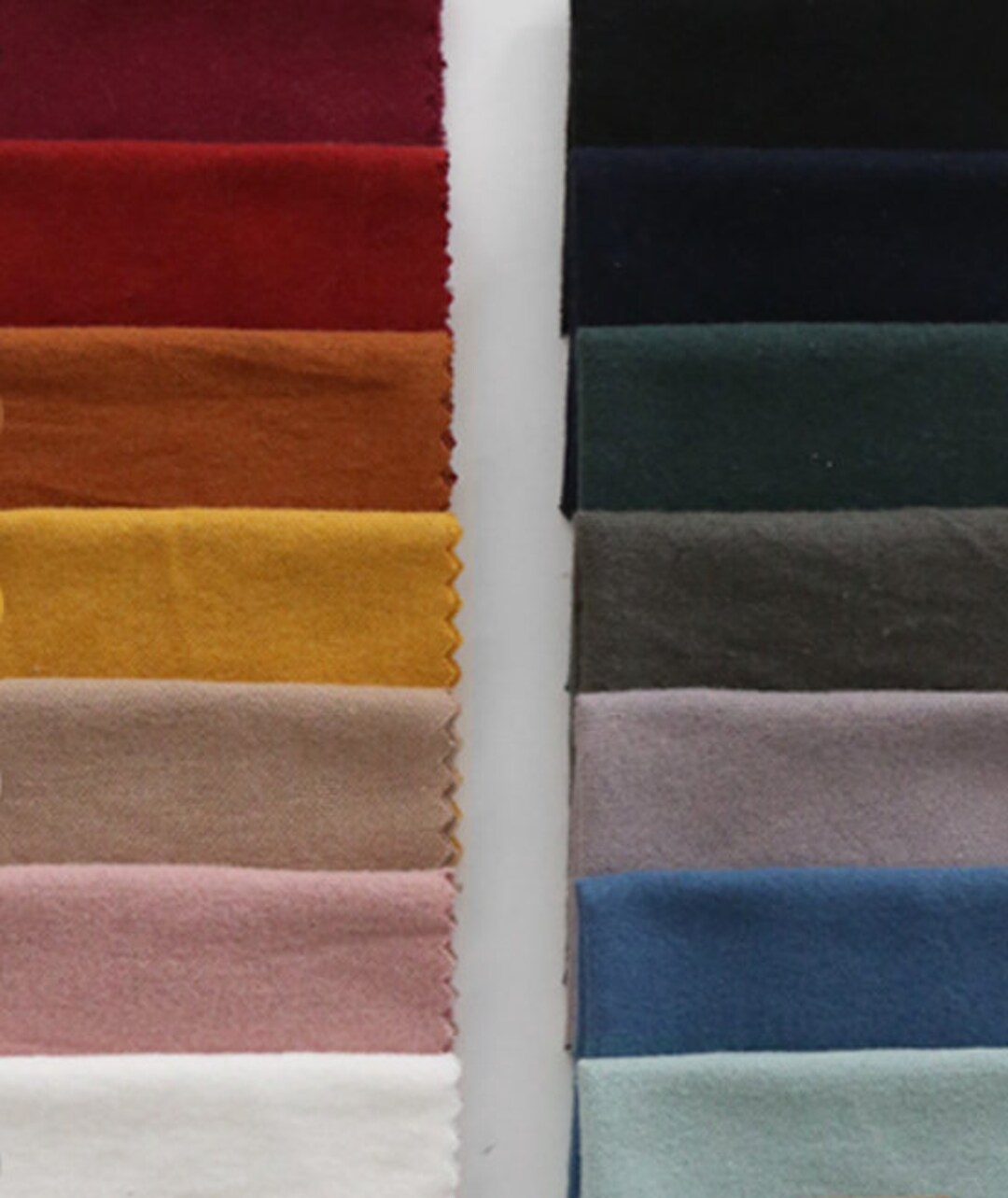 Brushed Flannel Cotton 100% Fabric ,14 Warm Colours, by Yard - Etsy