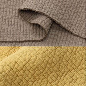 Double Layered, Quilted Padding, Washed Cotton Fabric in 30 Colours ...