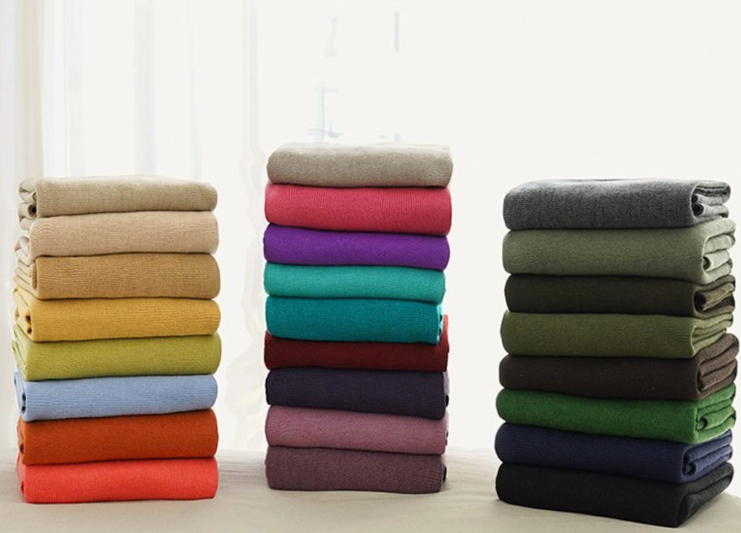 By Yard, HEAVY WOOL KNIT 27 Colours, Soft Stretchy Warm Fabric (#KN2501 ...