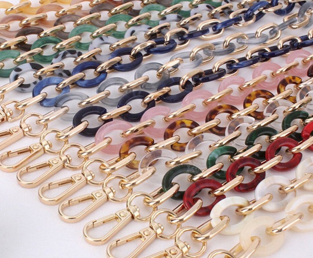 Colourful Acrylic & Metal Chain Strap for Handbag, Tote Bag, Purse ...