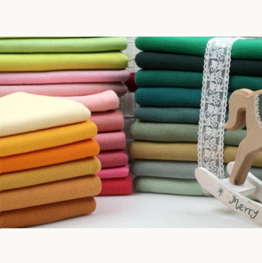 Ribbing and Binding Knit by Yard, Stretchy Cotton Fabric, 77 Colours - Etsy