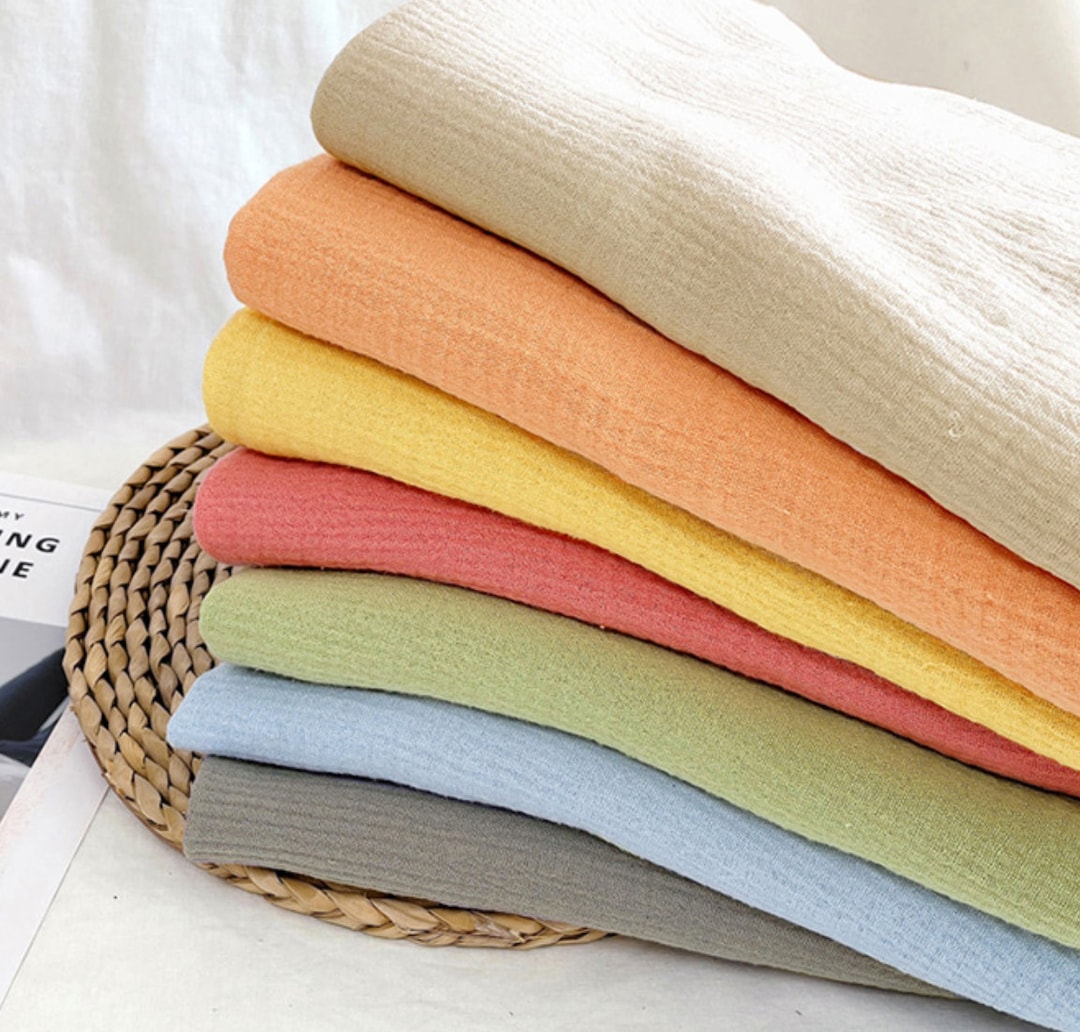 Double Layers Crinkle Cotton GAUZE in 7 Colours, by Yard (special Price ...