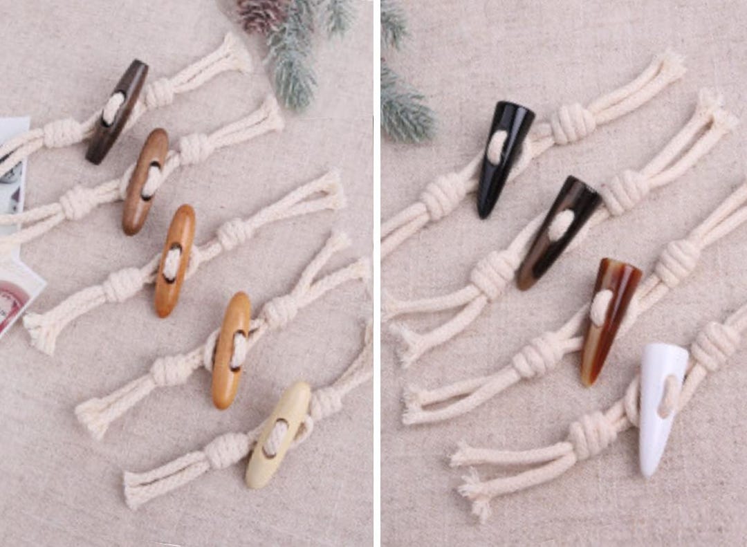 SET OF 4 / Toggle Closures, Duffle Coat Fasteners, Jacket Horn Buttons ...