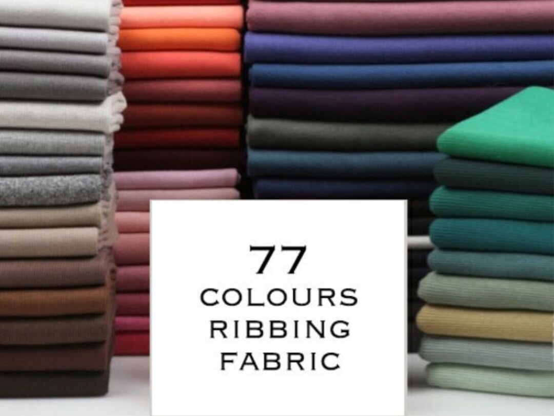 Ribbing and Binding Knit by Yard, Stretchy Cotton Fabric, 77 Colours - Etsy