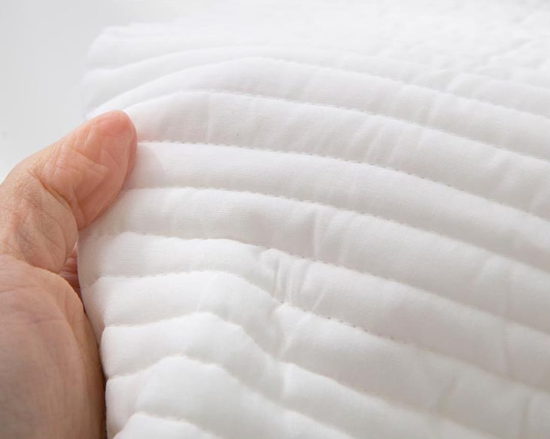 Double Layered, Quilted Padding, Washed Cotton Fabric in off White and ...