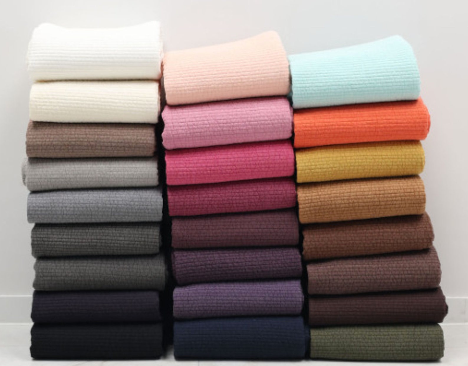 Double Layered, Quilted Padding, Washed Cotton Fabric in 30 Colours - Etsy