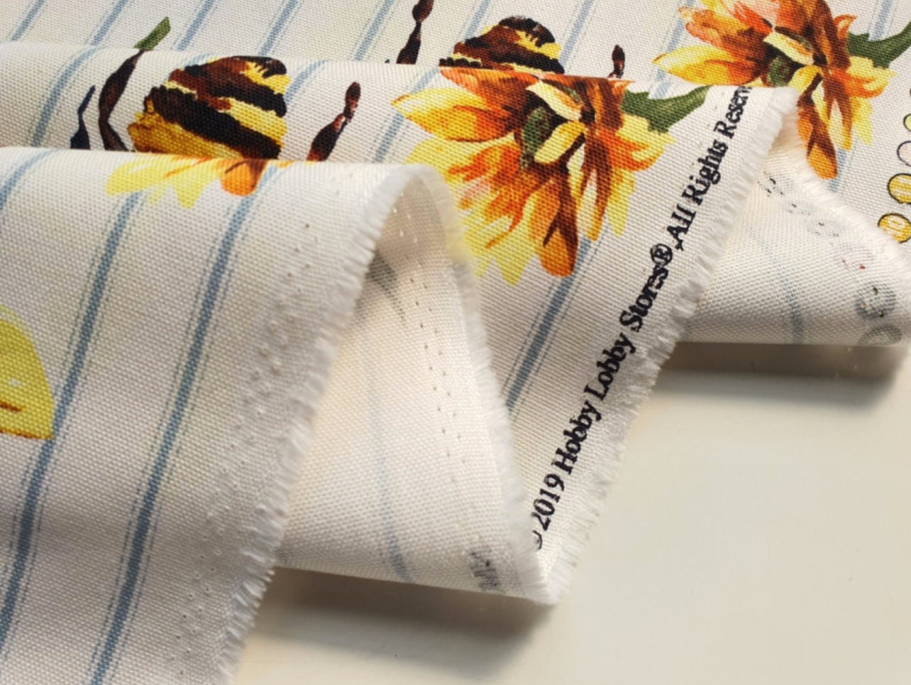 By Yard, Hobby Lobby Fabrics, Sunflower Bumblebee Design, 100% Oxford Cotton - Etsy