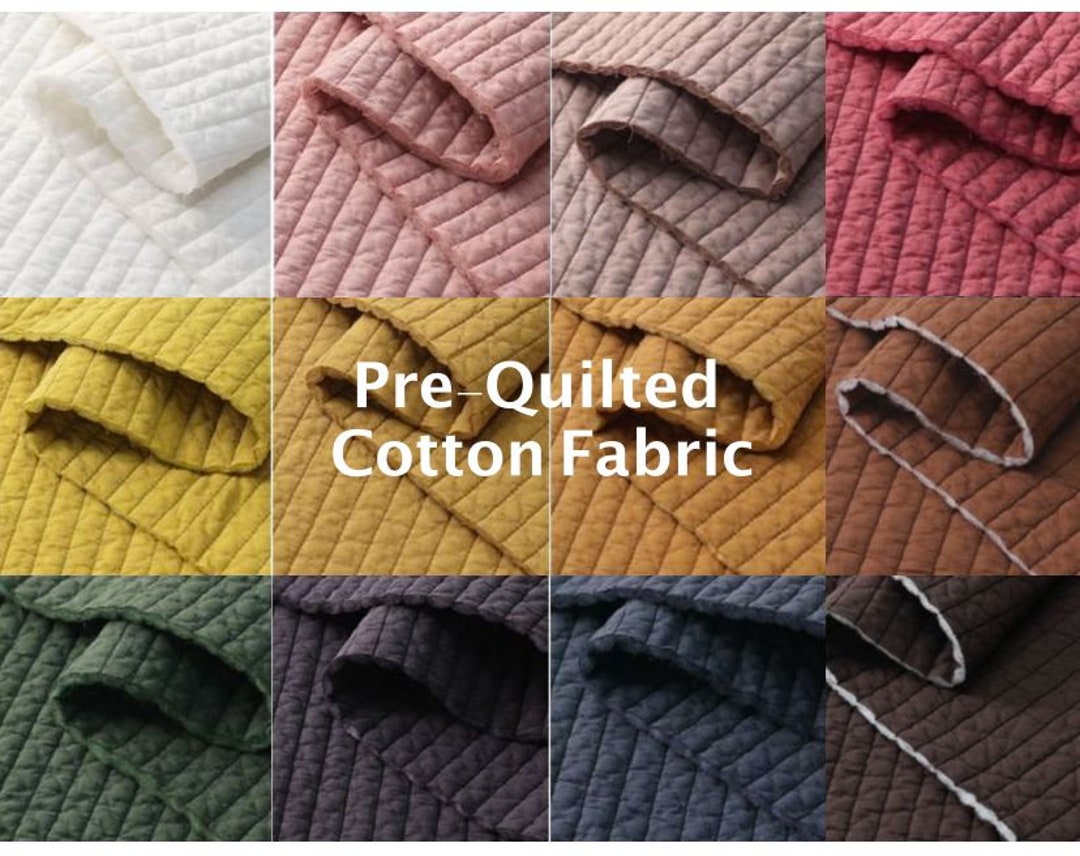 Double Layered, Quilted Padding, Washed Cotton Fabric in 16 Colours - Etsy