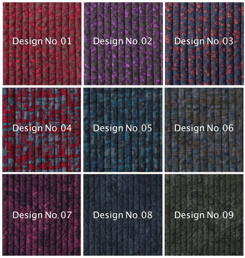 Double Layered, Quilted Padding, Natural Printed Cotton Fabric in 27 ...