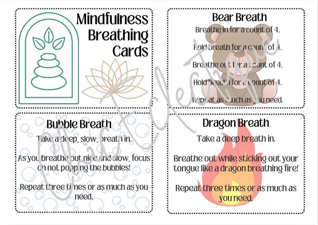 Mindfulness Breathing Cards - Etsy