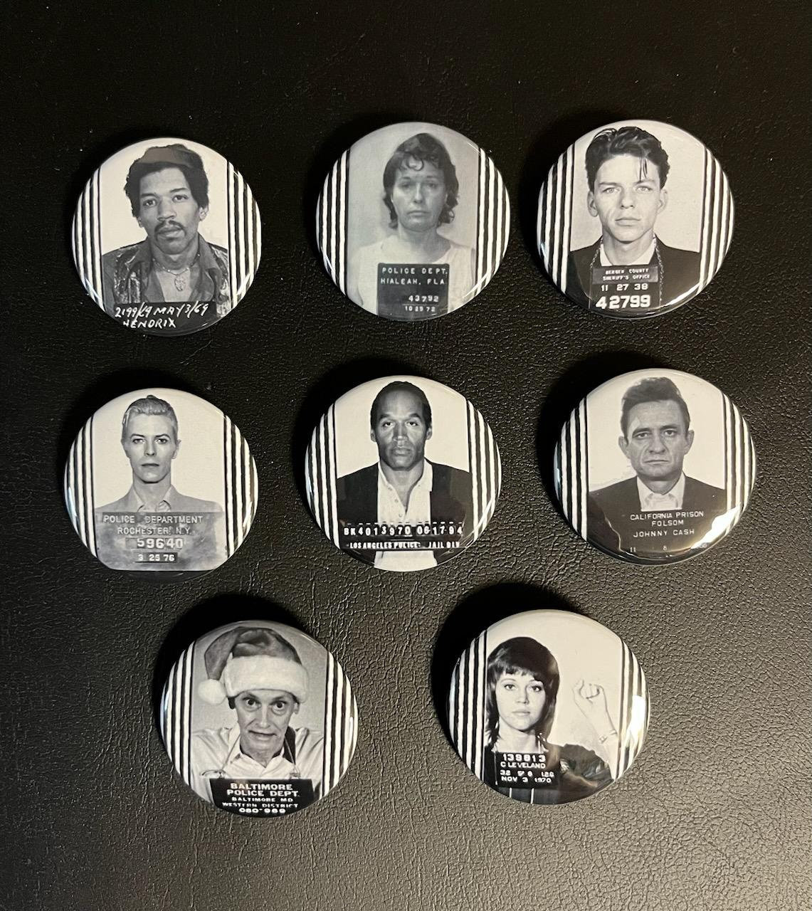 Celebrity Mug Shot Outlaw Pins Series 1 - Etsy