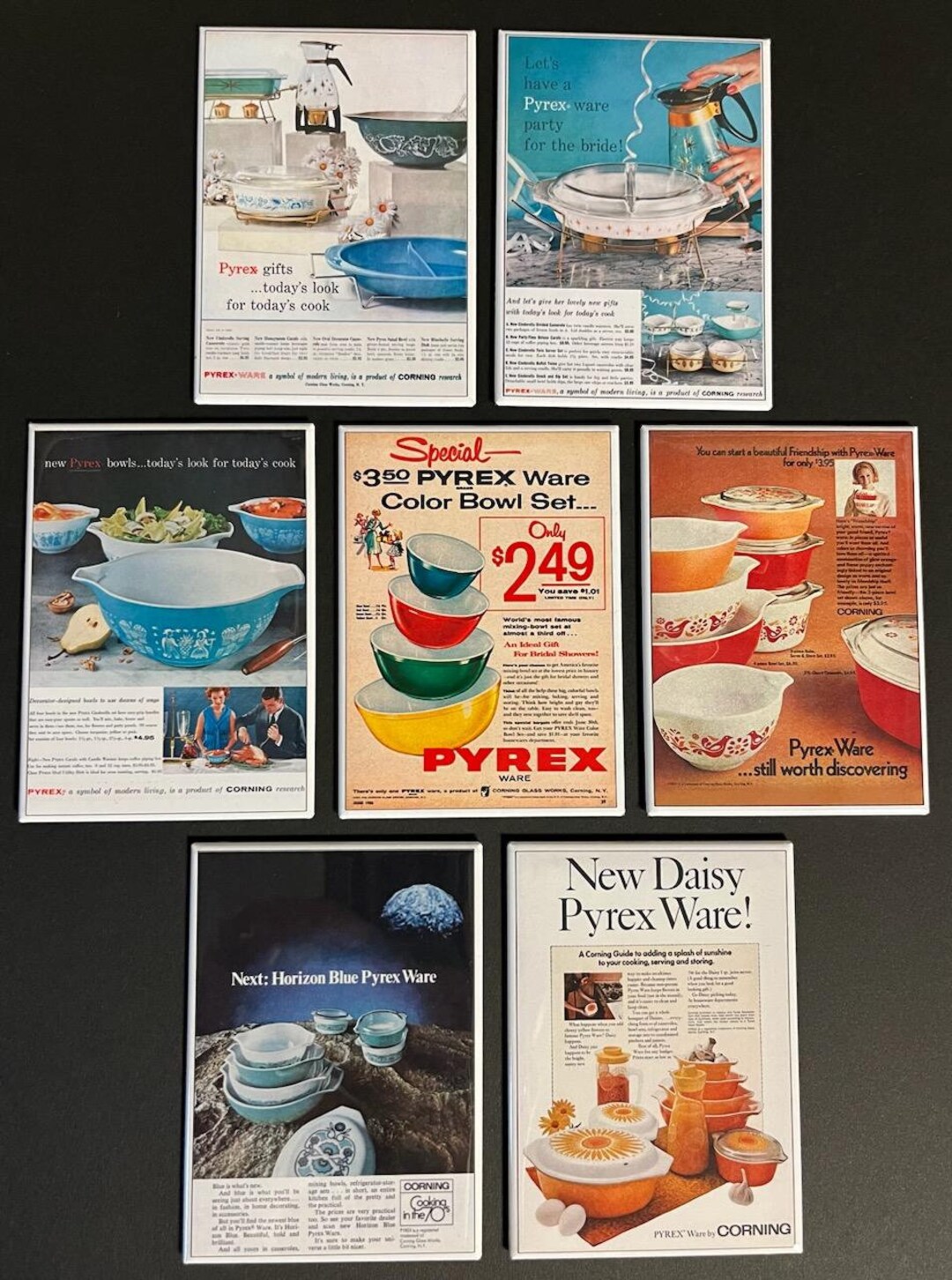Retro Pyrex Advertisement Magnet Set - Etsy