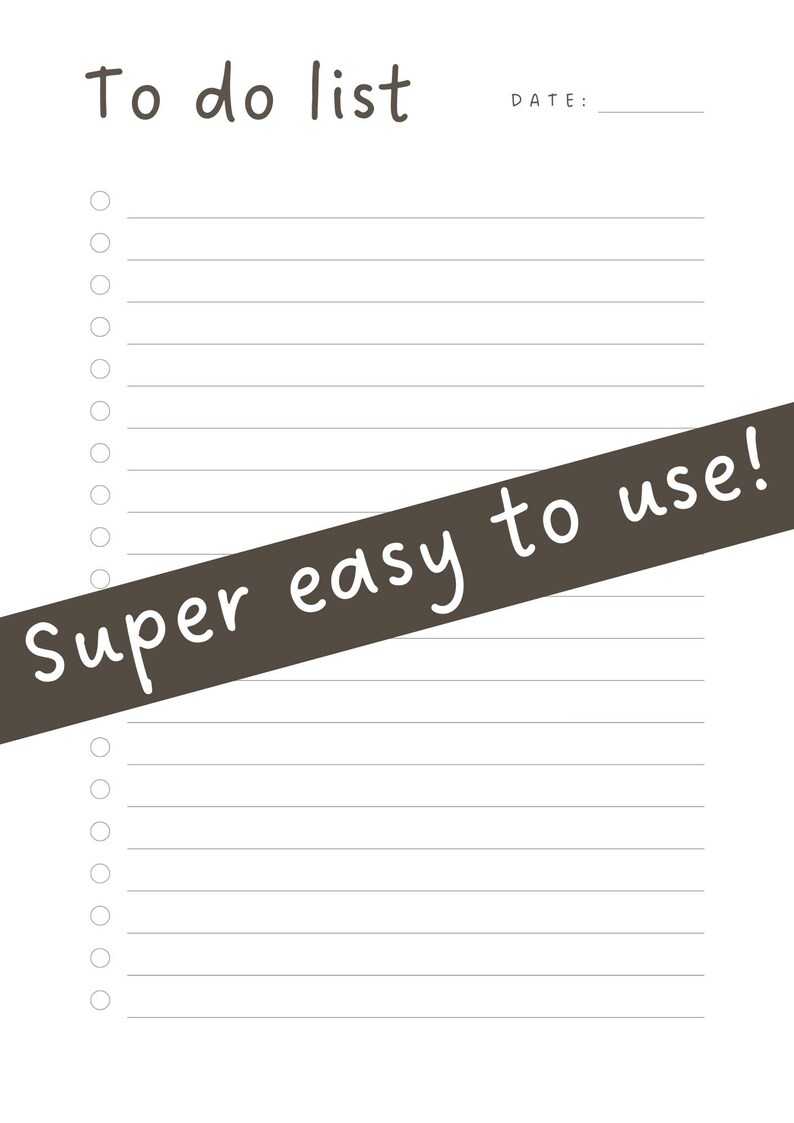Basic To-do List: Simple Task Template, Productivity Planner, A4 Size, Printable and Fillable ...