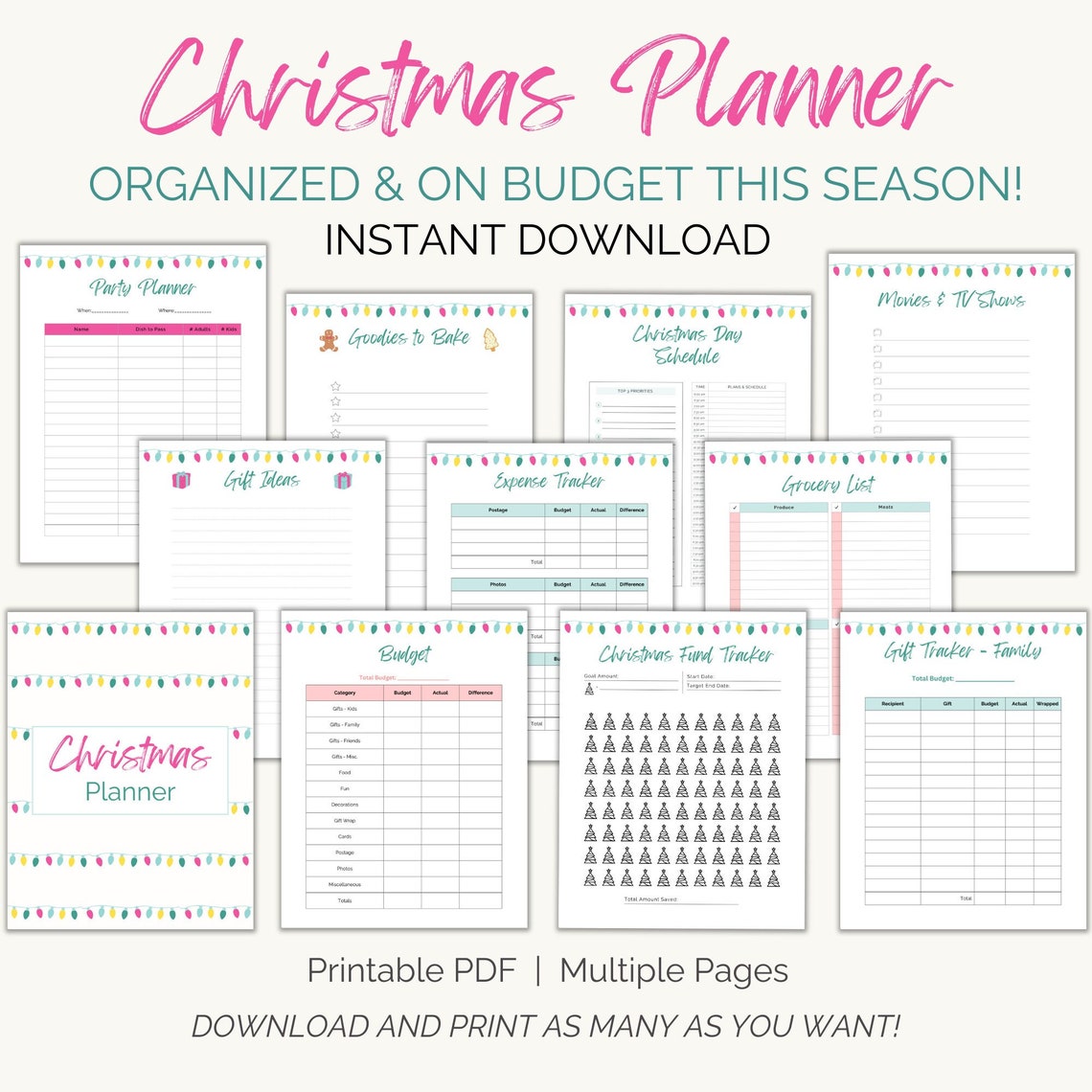 Christmas Planner Printable, Christmas Budget, Christmas Gift Tracker ...