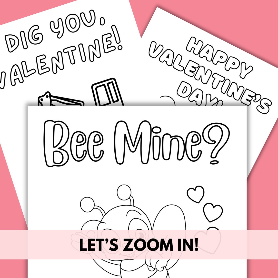 Valentine Coloring Cards, Printable Valentine's Day Cards, Kids ...