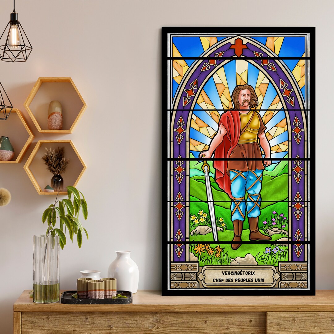 Vercingétorix, Gaulish Chief, Wall Art, Stained Glass Print Painting ...