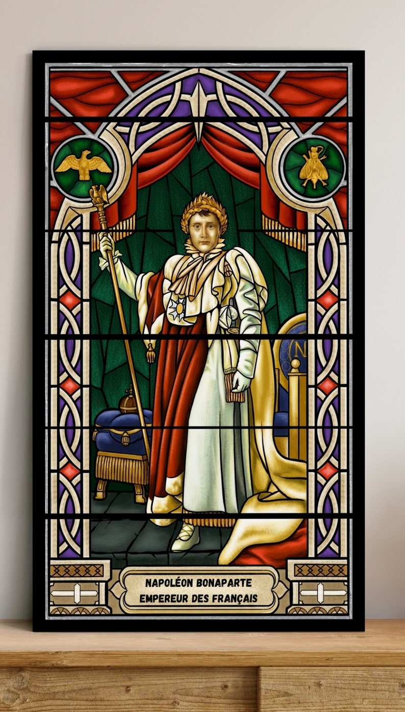 Napoleon Bonaparte, Wall Art, Stained Glass, Historical Painting ...