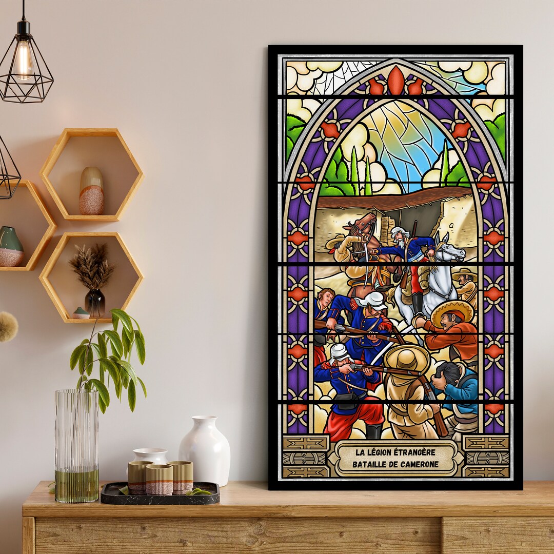 Camerone, Foreign Legion, Wall Art, Stained Glass Painting, Canvas ...