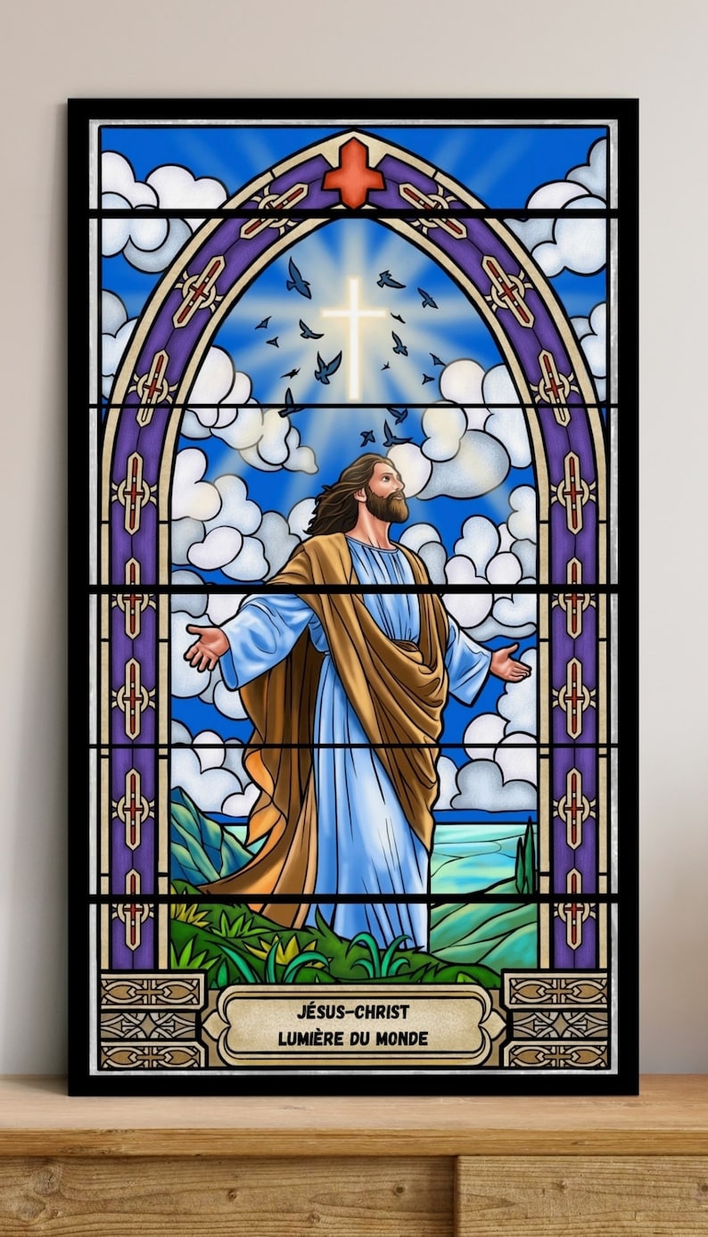 Jésus Christ, Tableau Jésus, Vitrail Art, Tableau Chrétien, Impression ...