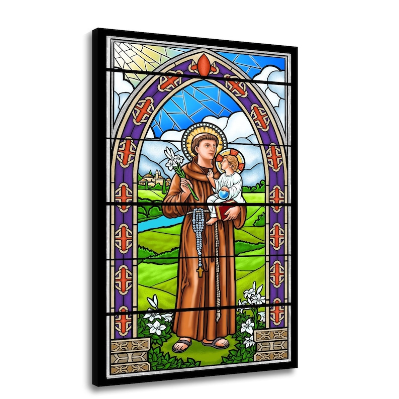 Saint Anthony Padua Stained Glass Wall Art, St Anthony Christian ...