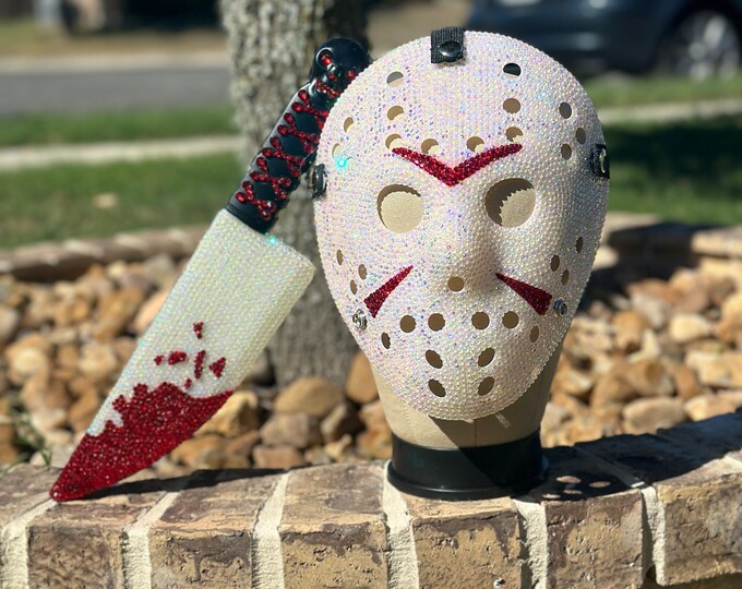 Classic Stoned Friday the 13th (jason) Mask and Bloody Knife - Etsy