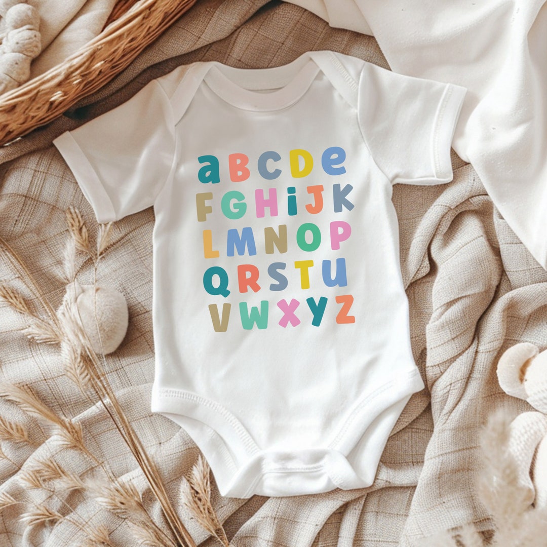 BABY Onesie® Alphabet CHUNKY Letter Colorful Teacher Gift Learning ABC ...