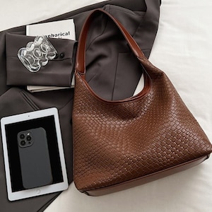 Soft Leather Shoulder Bag, Womens Work Bag, Womens College Tote Bag ...